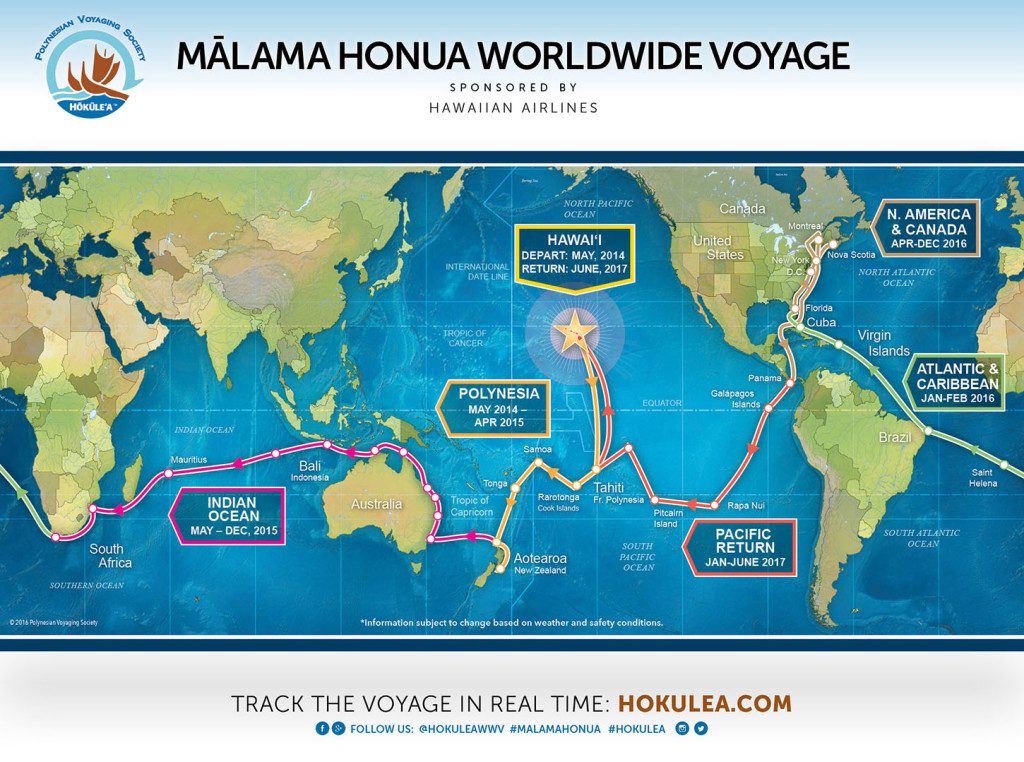 Hōkūleʻa — Voyage Map Fall 2016 - Hōkūleʻa